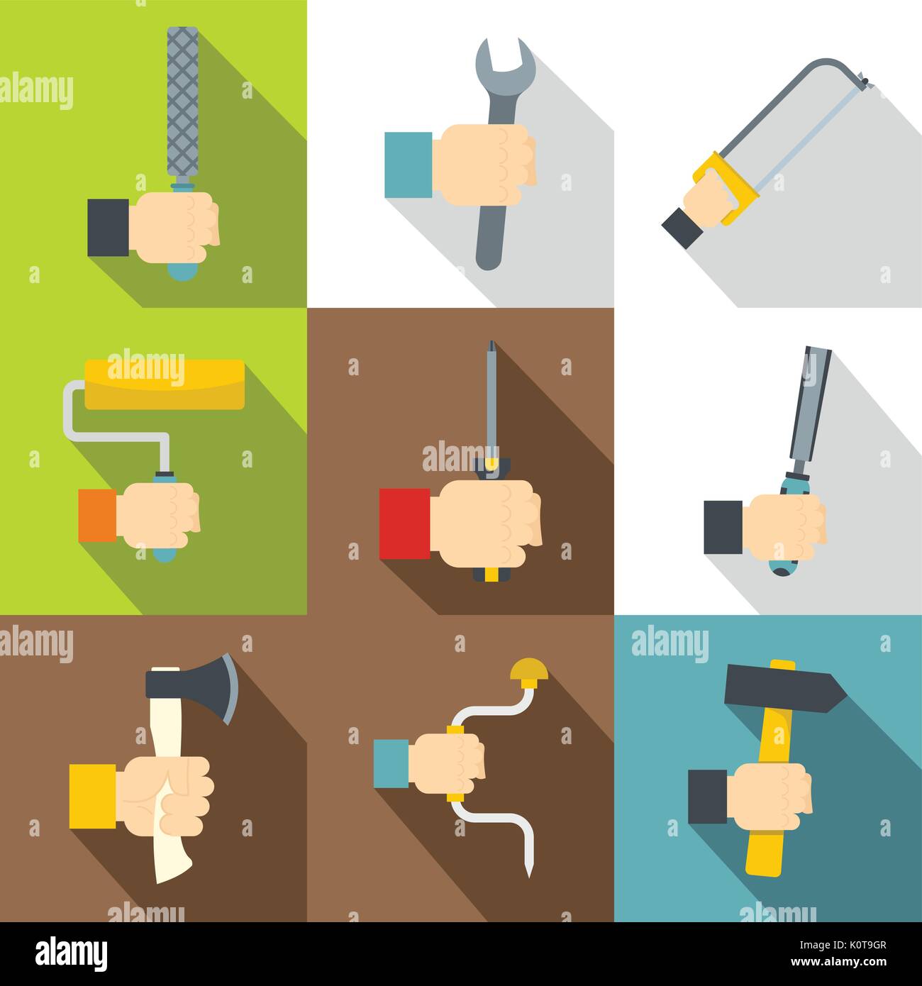 Repair works icons set, flat style Stock Vector Image & Art - Alamy