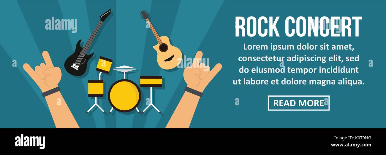Rock concert banner horizontal concept Stock Vector Image & Art - Alamy
