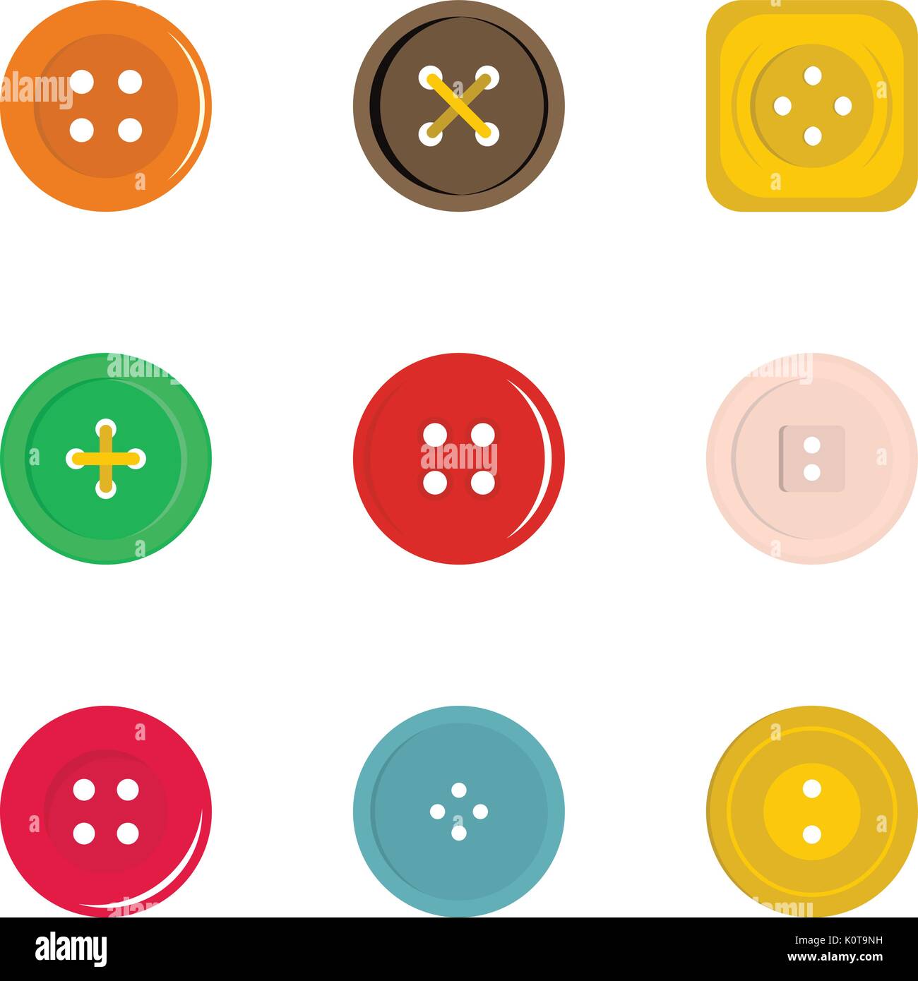 Clothes button icon set, flat style Stock Vector Image & Art - Alamy