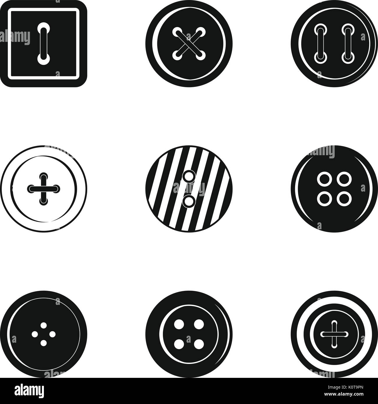 Clothes button icon set, simple style Stock Vector Image & Art - Alamy