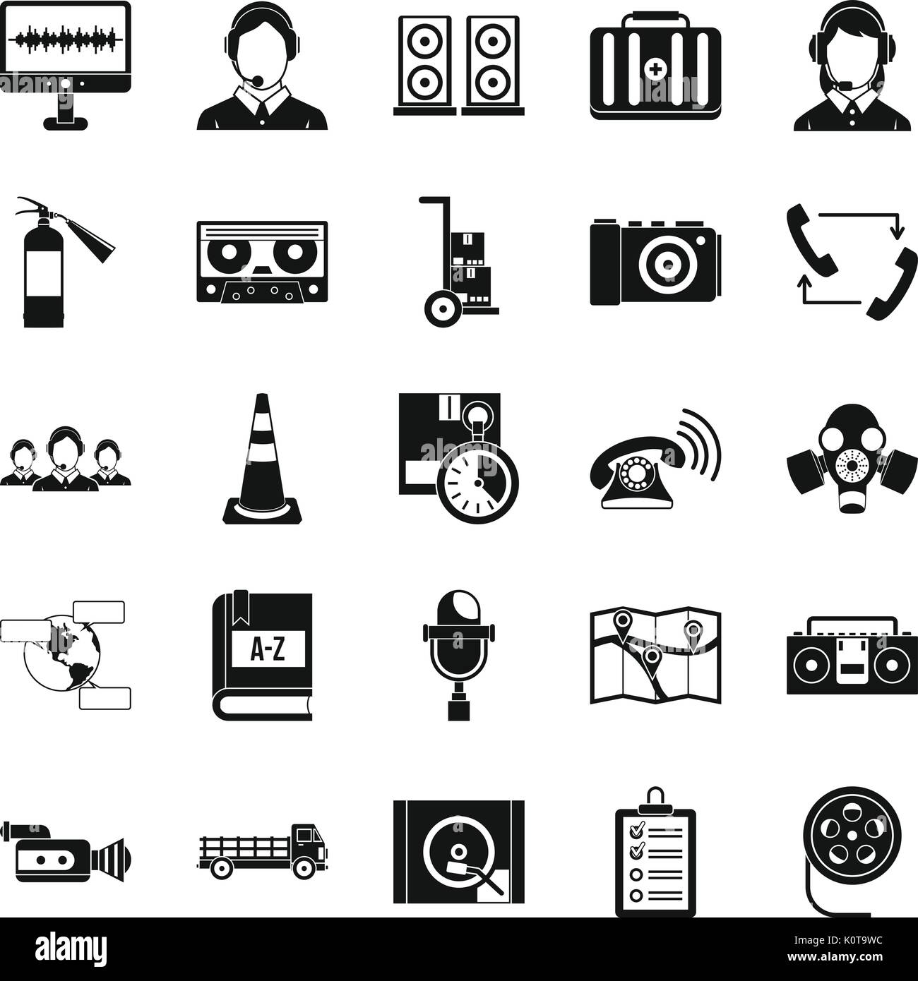 Wireless headphones icons set, simple style Stock Vector Image & Art ...