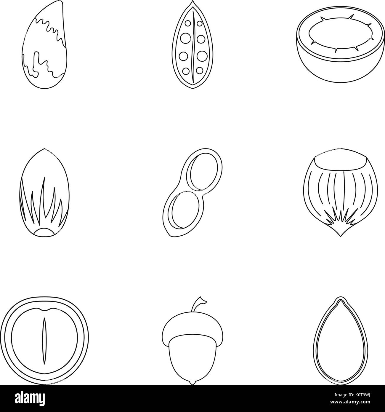 Nuts icon set, outline style Stock Vector Image & Art - Alamy Nuts icon set, outline style Stock Vector Image & Art - Alamy