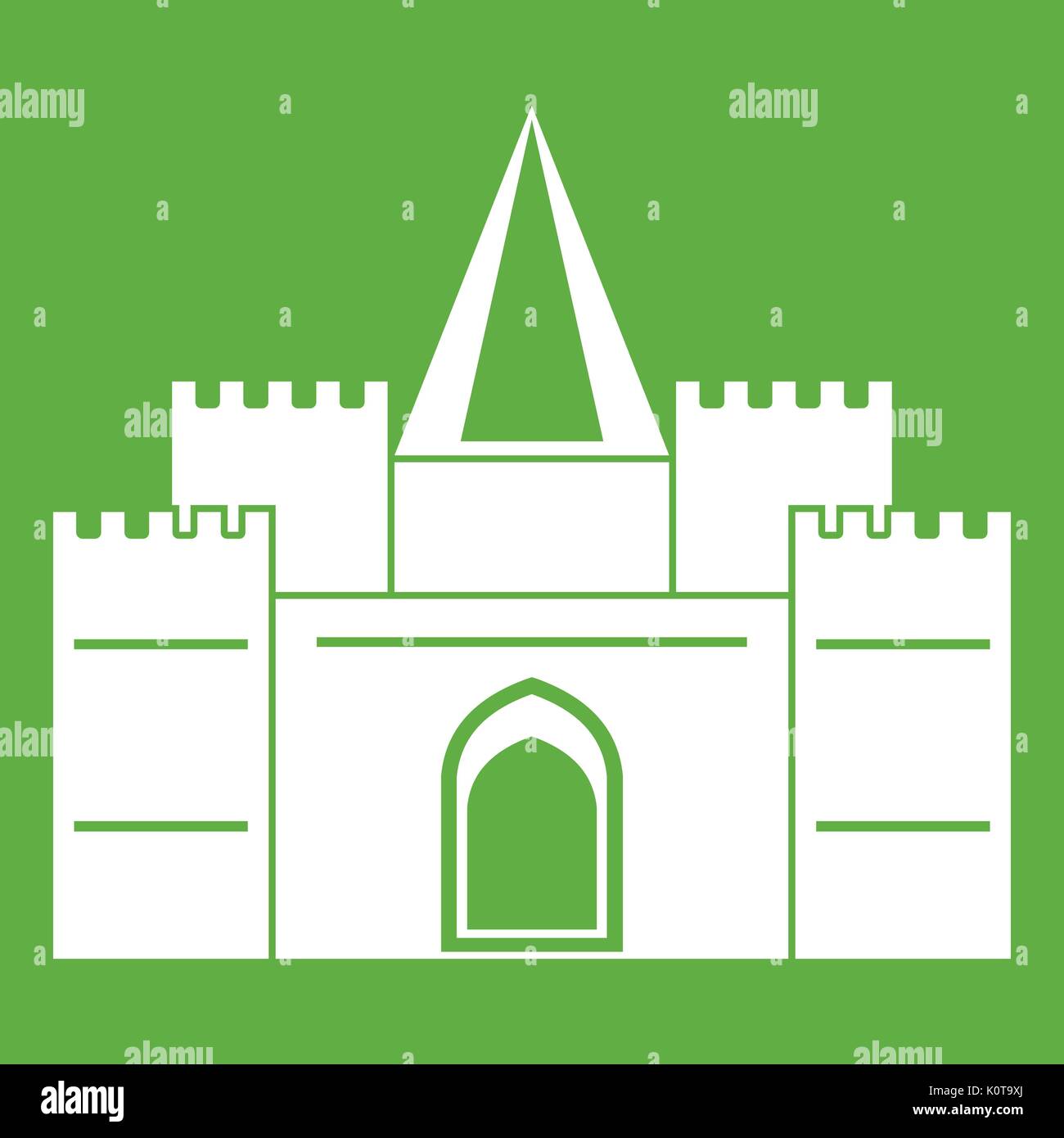 Residential mansion with towers icon green Stock Vector Image & Art - Alamy