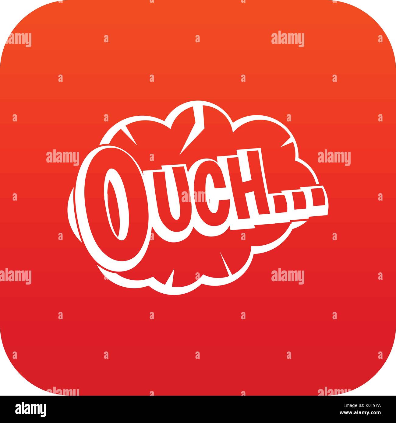 Ouch, speech cloud icon digital red Stock Vector Image & Art - Alamy