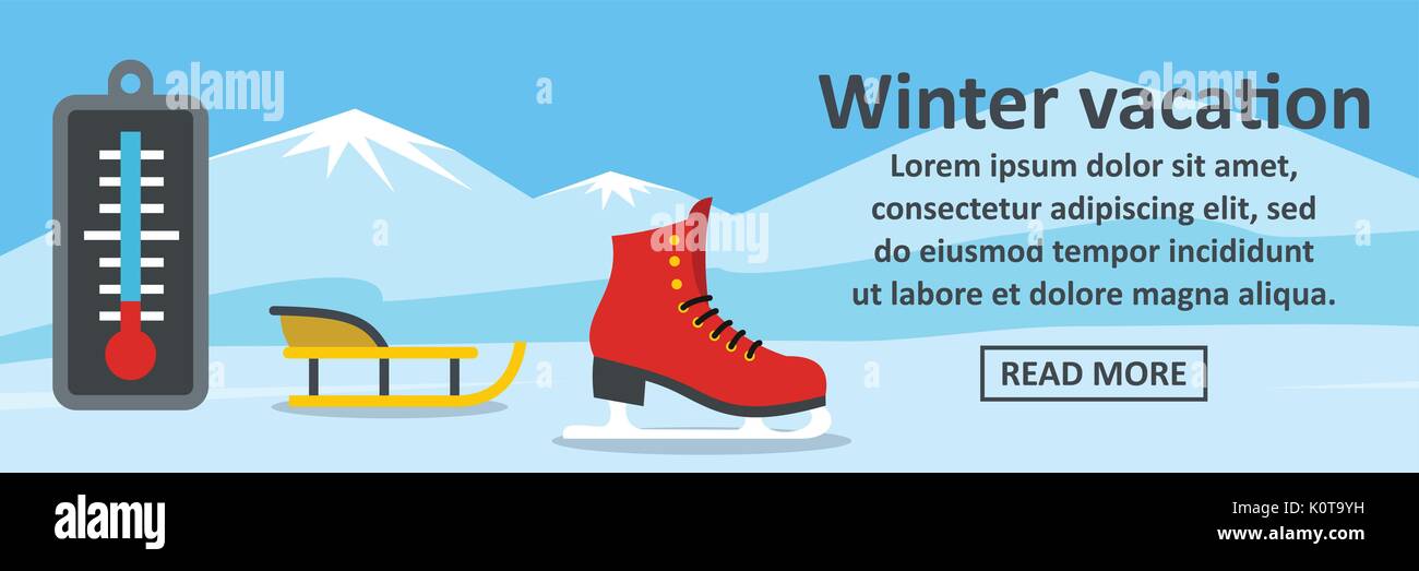 Winter vacation banner horizontal concept Stock Vector Image & Art - Alamy