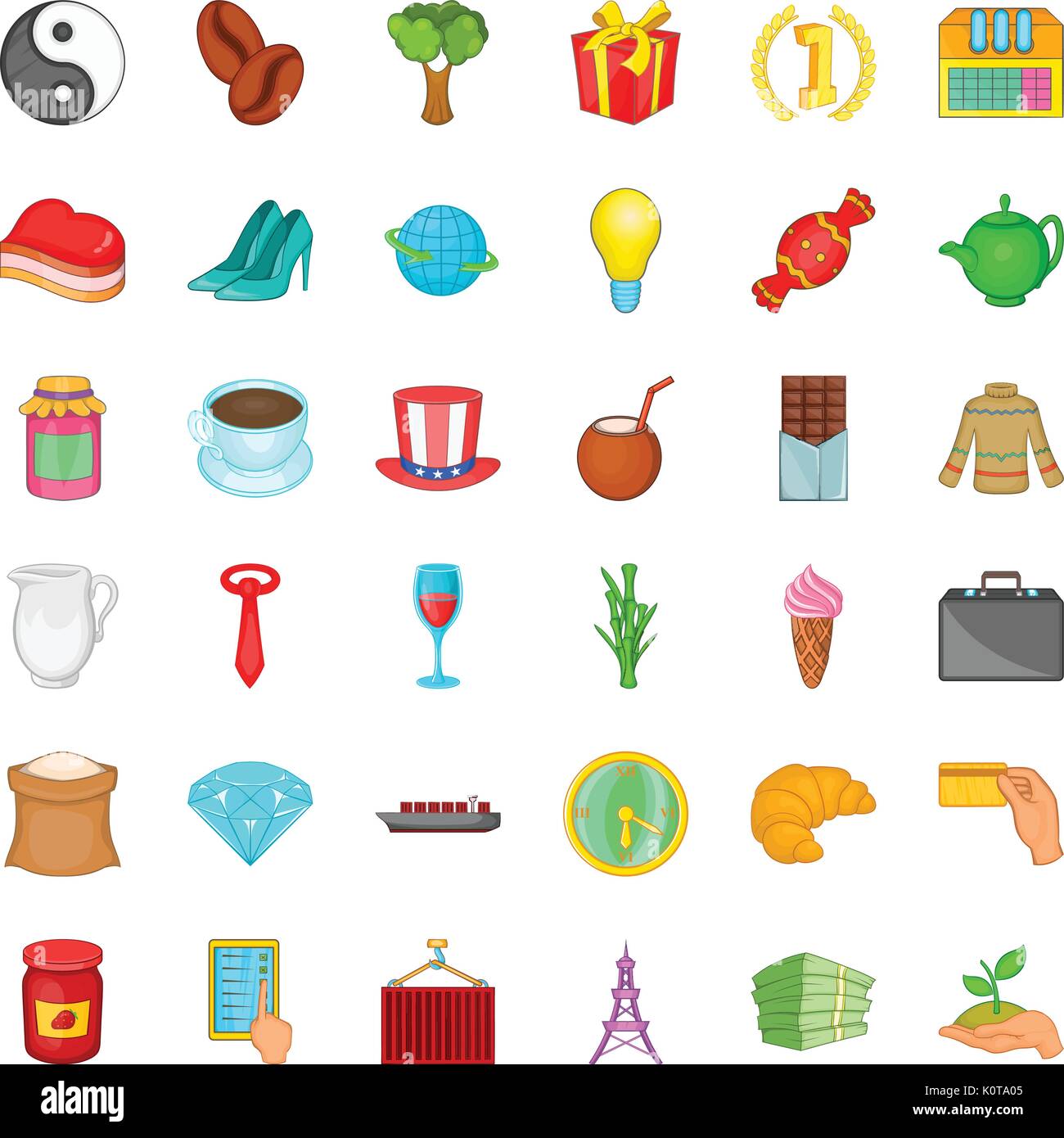 Bean icons set, cartoon style Stock Vector Image & Art - Alamy