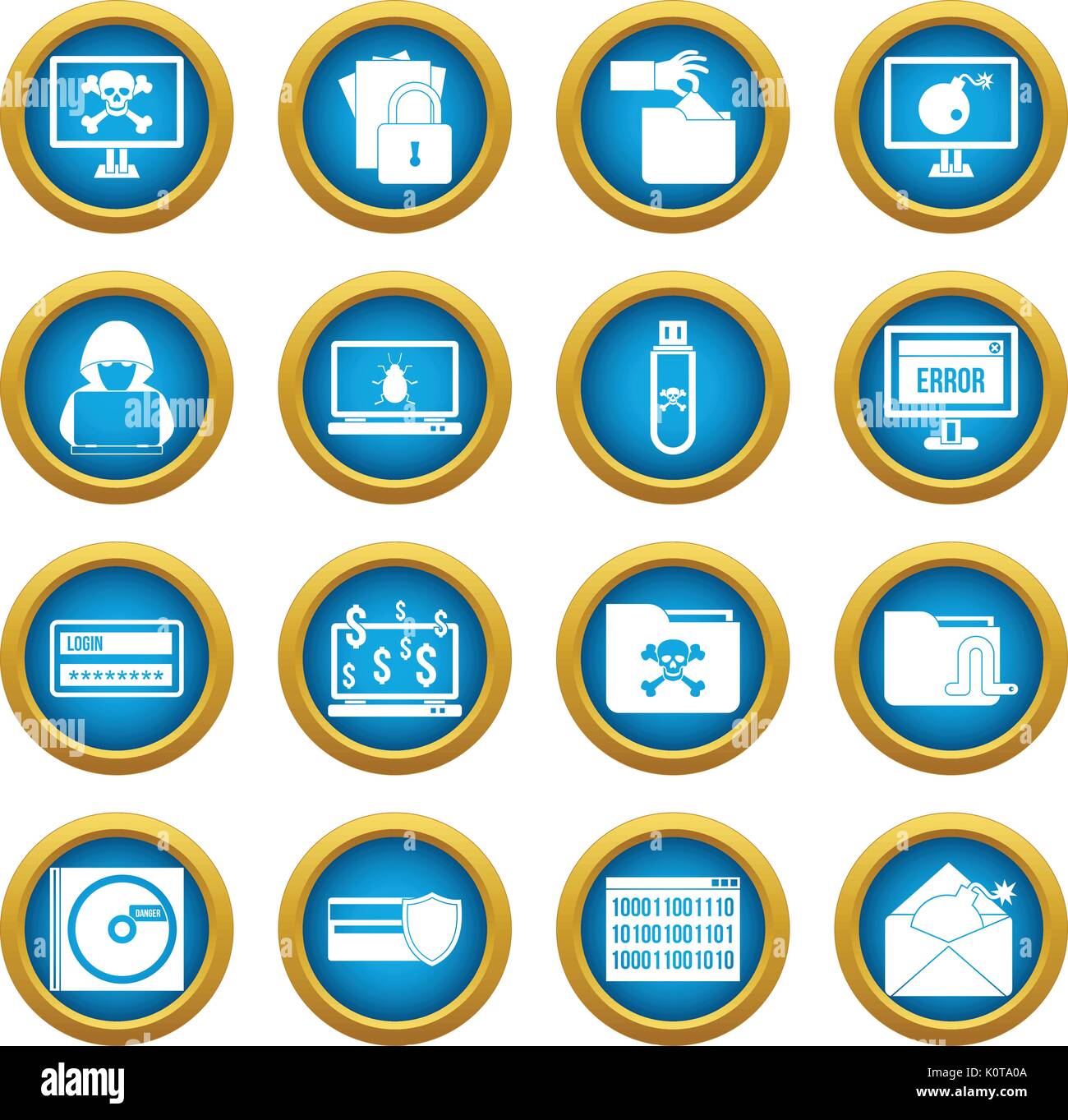 Criminal activity icons blue circle set Stock Vector Image & Art - Alamy