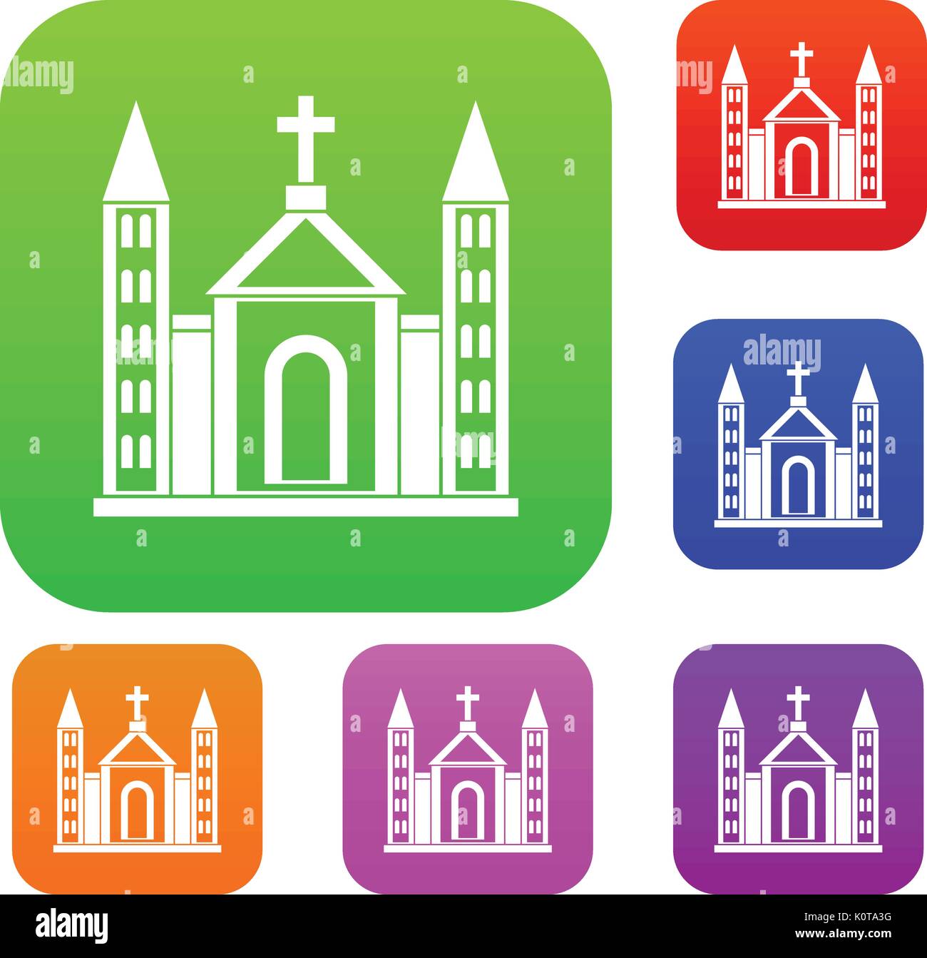 Christian catholic church building set collection Stock Vector Image ...