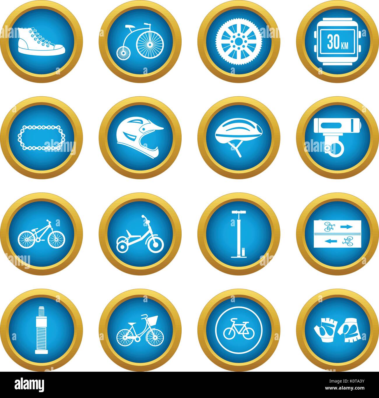 Biking icons blue circle set Stock Vector Image & Art - Alamy