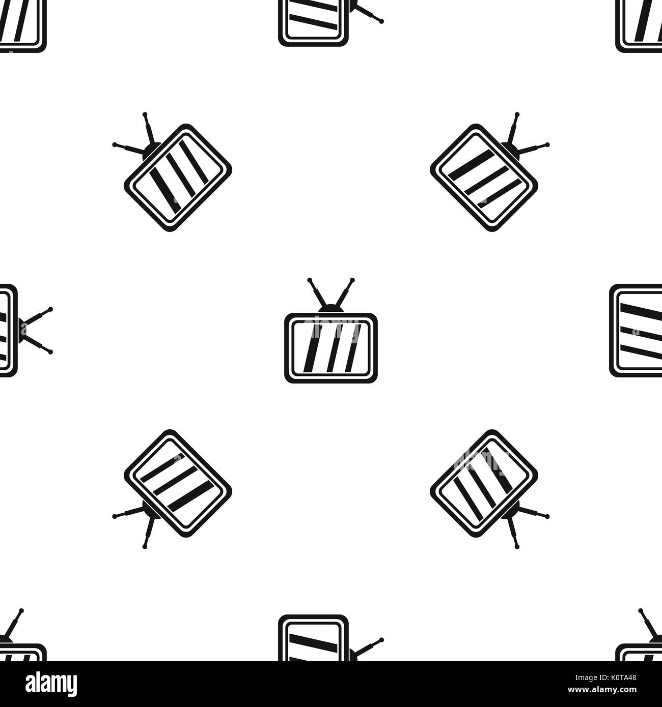 Retro TV pattern seamless black Stock Vector Image & Art - Alamy