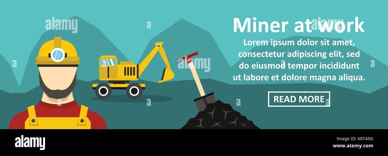 Miner at work banner horizontal concept Stock Vector Image & Art - Alamy