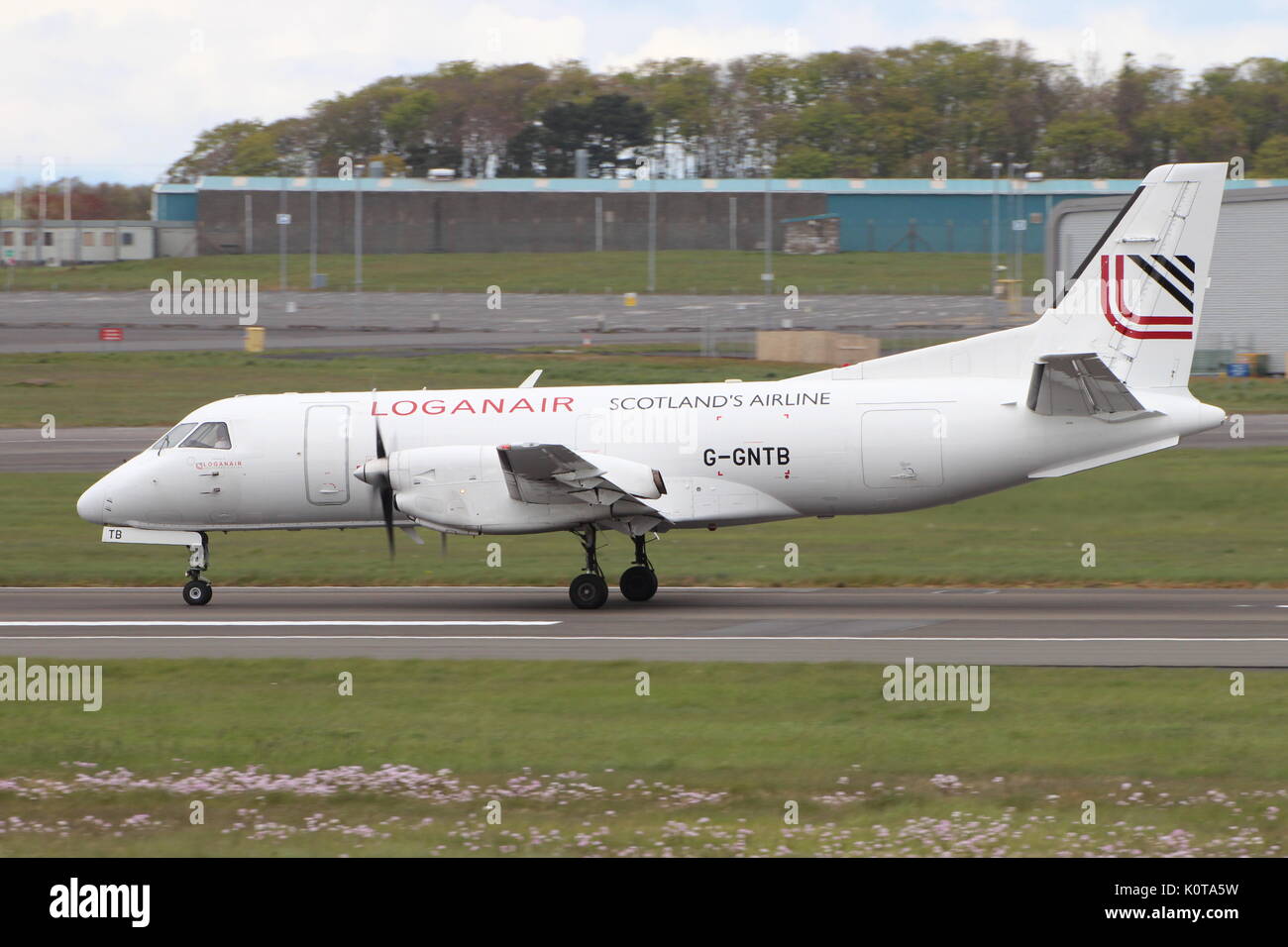 G-GNTB, a Saab 340 operated by Loganair, during training at Glasgow ...