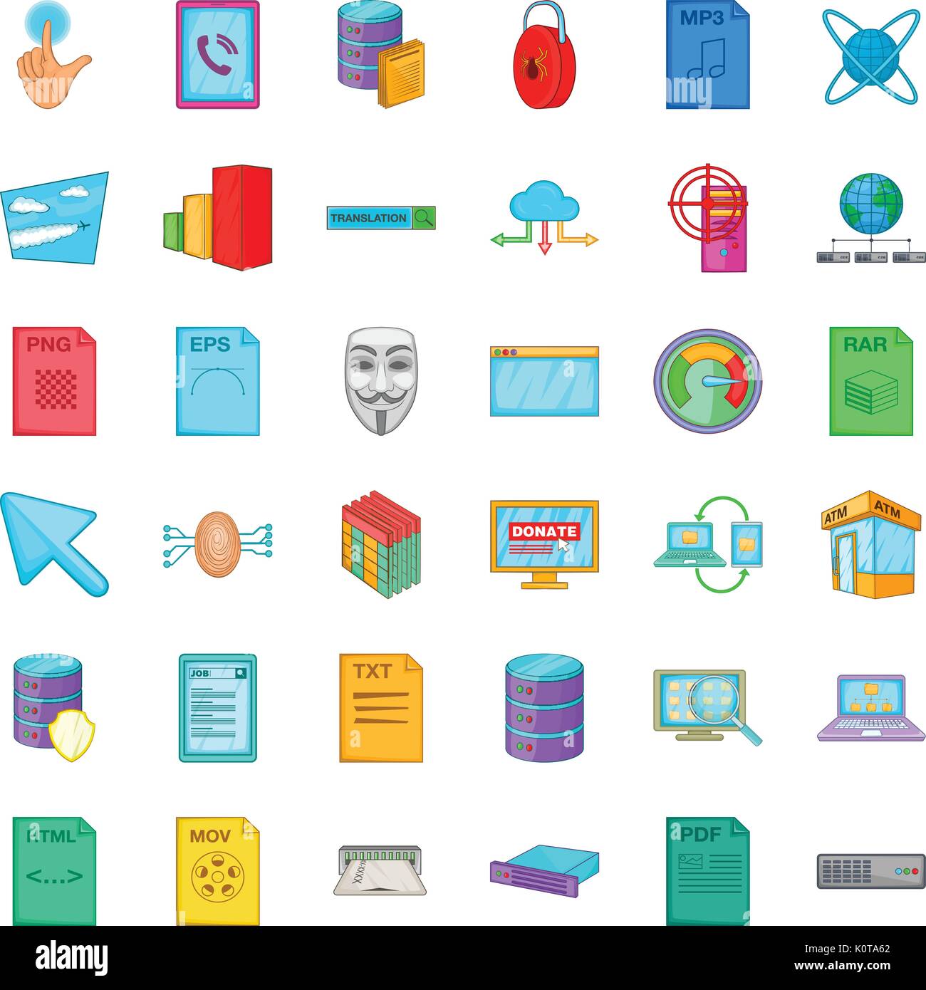 Different file icons set, cartoon style Stock Vector Image & Art - Alamy