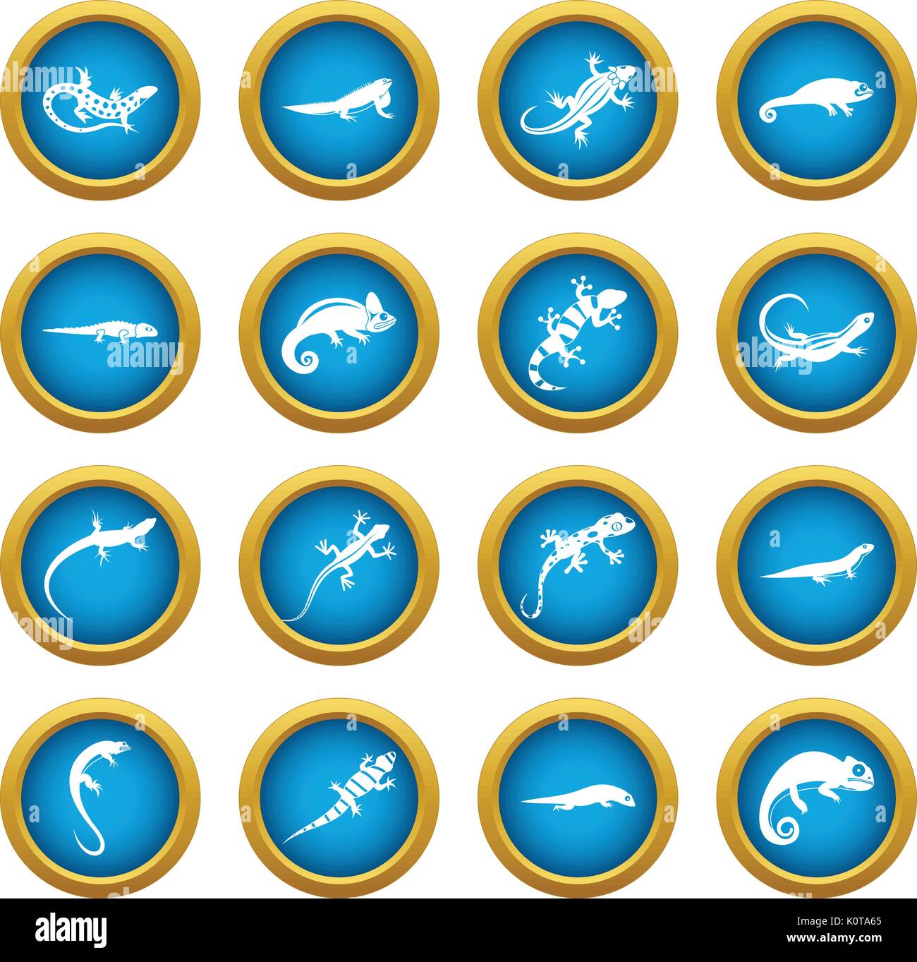 Lizard icons blue circle set Stock Vector Image & Art - Alamy