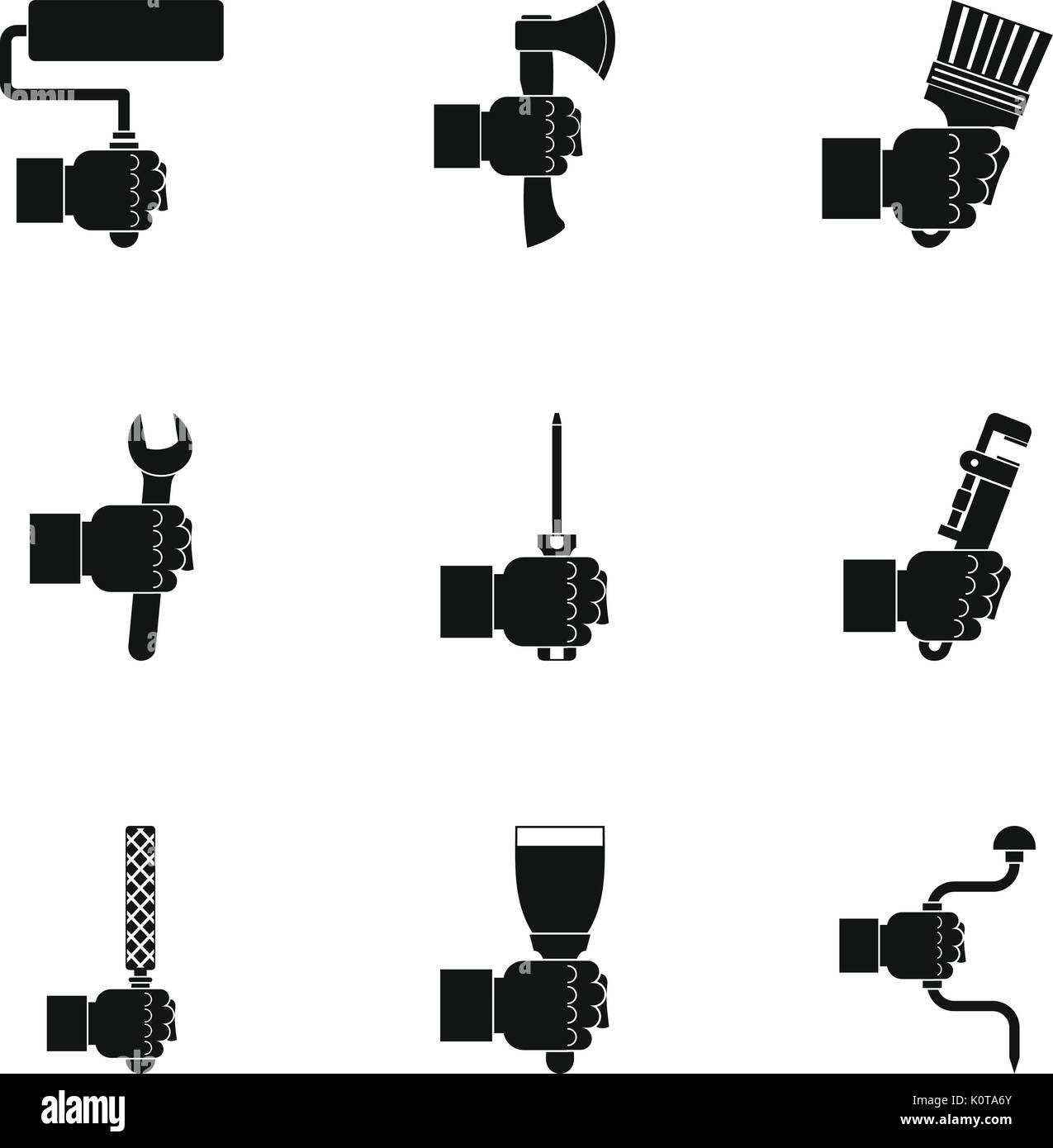 Hand tool icon set, simple style Stock Vector Image & Art - Alamy