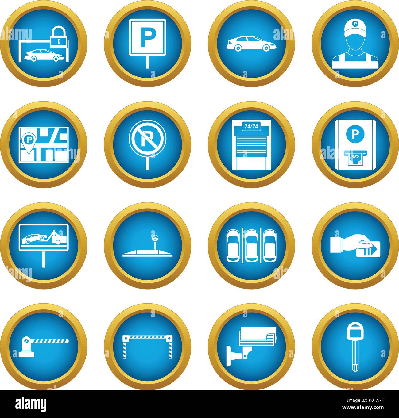 Car parking icons blue circle set Stock Vector Image & Art - Alamy