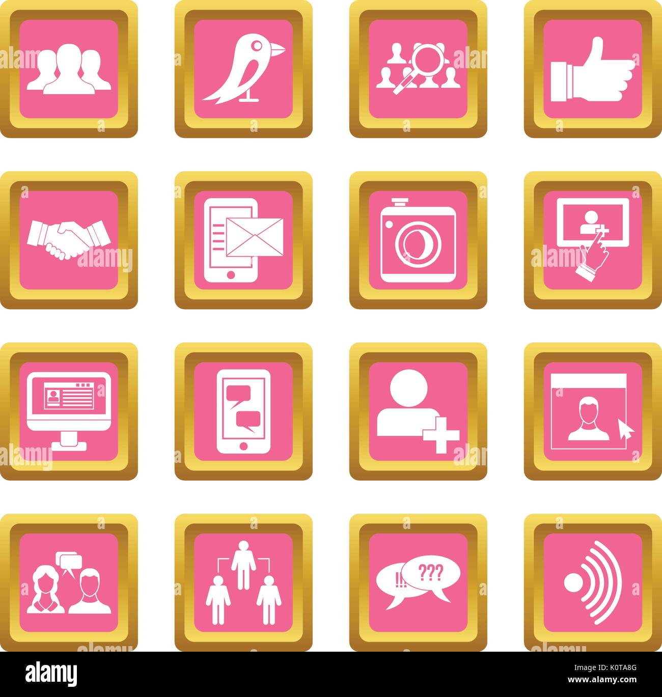 Social network icons pink Stock Vector Image & Art - Alamy