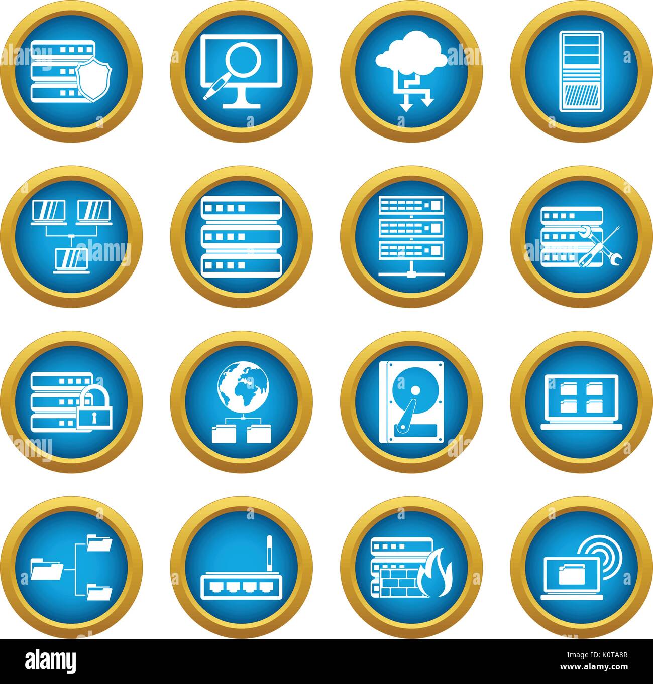 Big data icons blue circle set Stock Vector Image & Art - Alamy