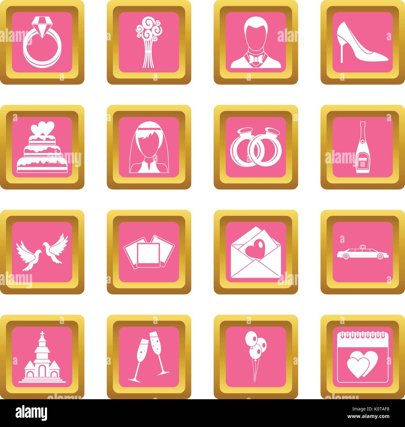 Wedding icons pink Stock Vector Image & Art - Alamy