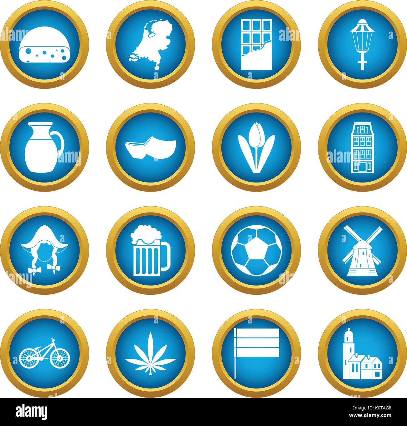 Netherlands icons blue circle set Stock Vector Image & Art - Alamy