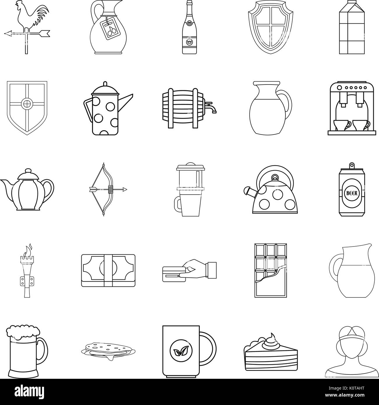 English tea icons set, outline style Stock Vector Image & Art - Alamy
