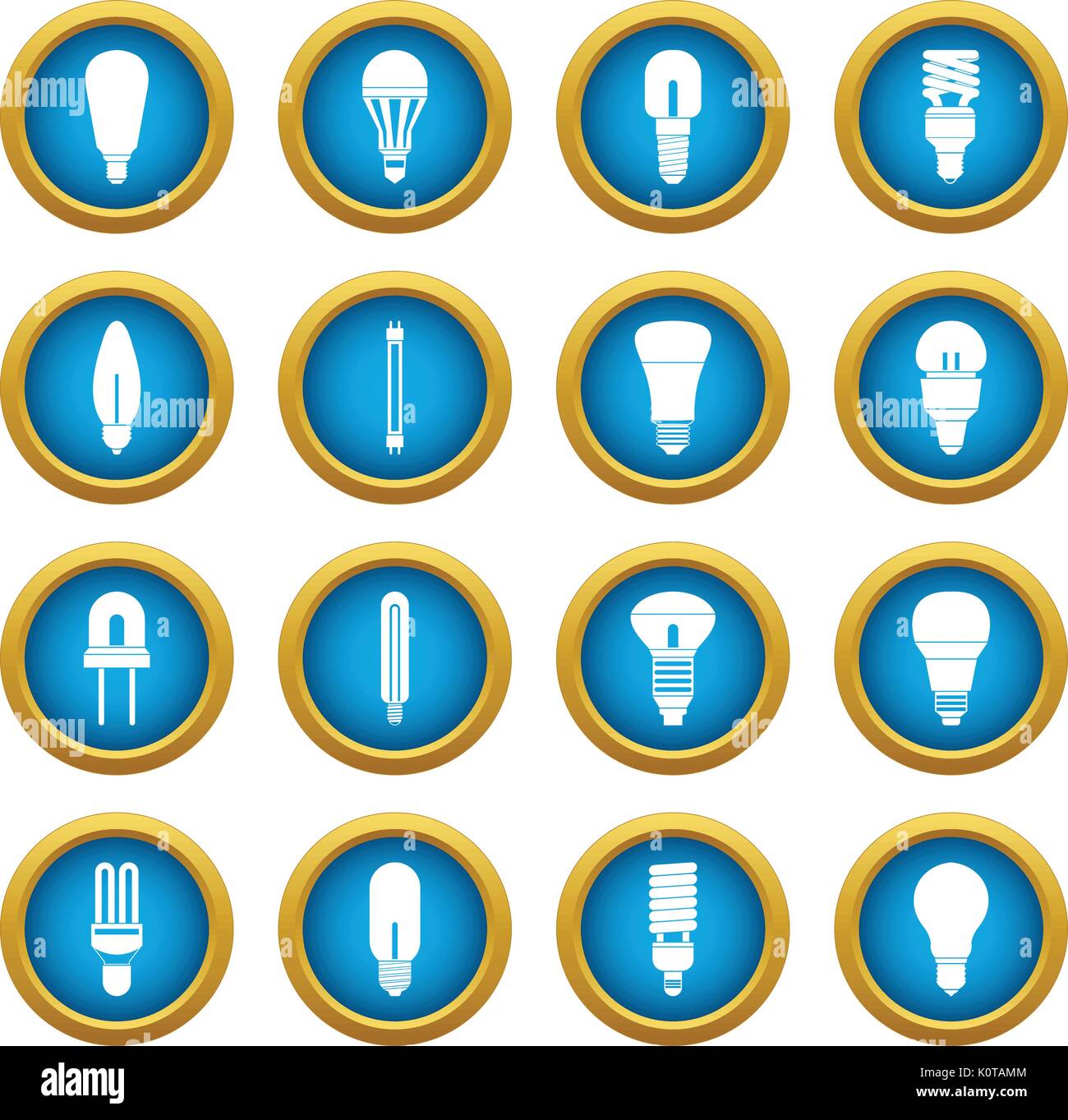 Light bulb icons blue circle set Stock Vector Image & Art - Alamy