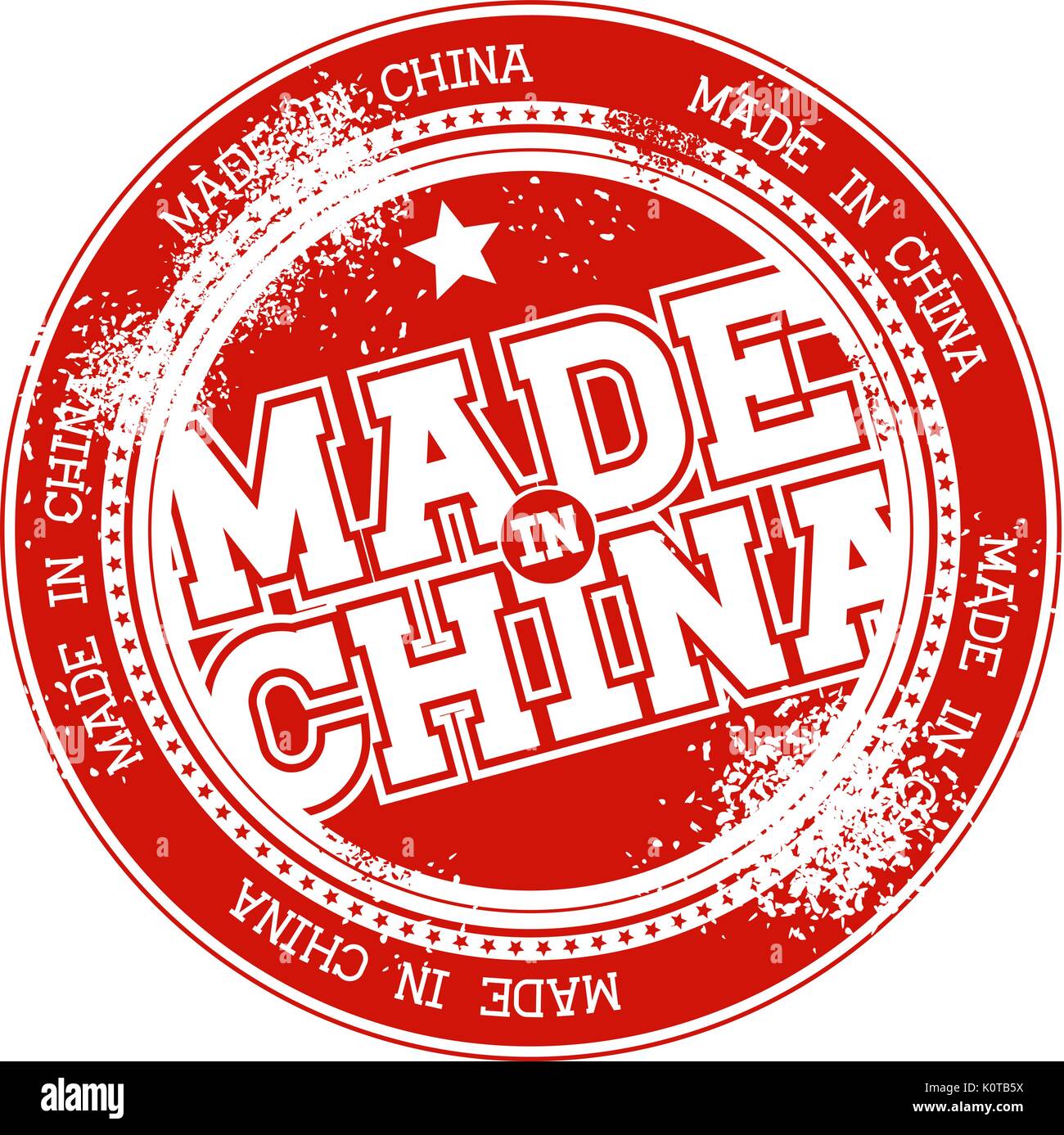 made in china grunge stamp isolated on white background Stock Vector ...