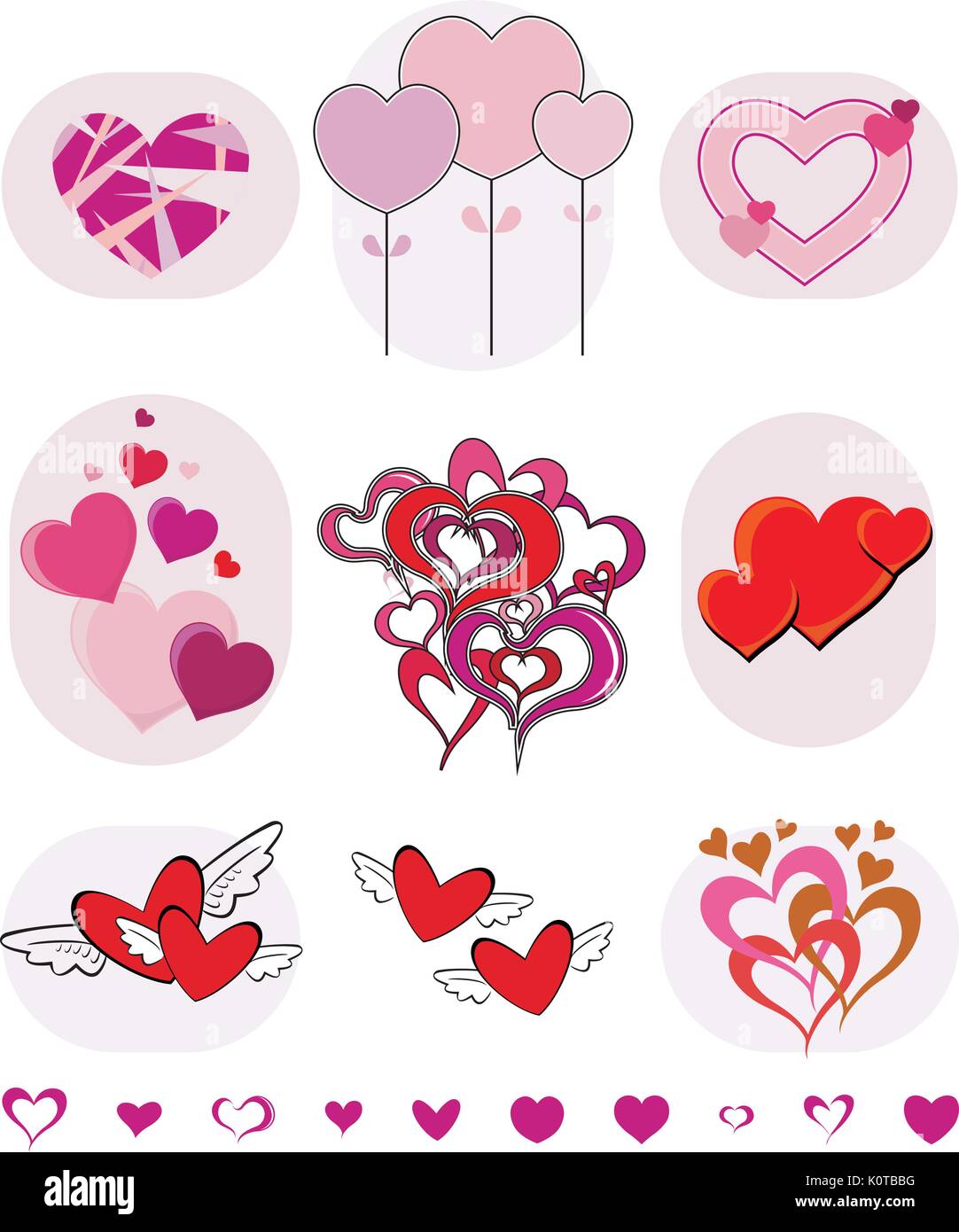 set of hearts in vector format, individual objects Stock Vector Image ...
