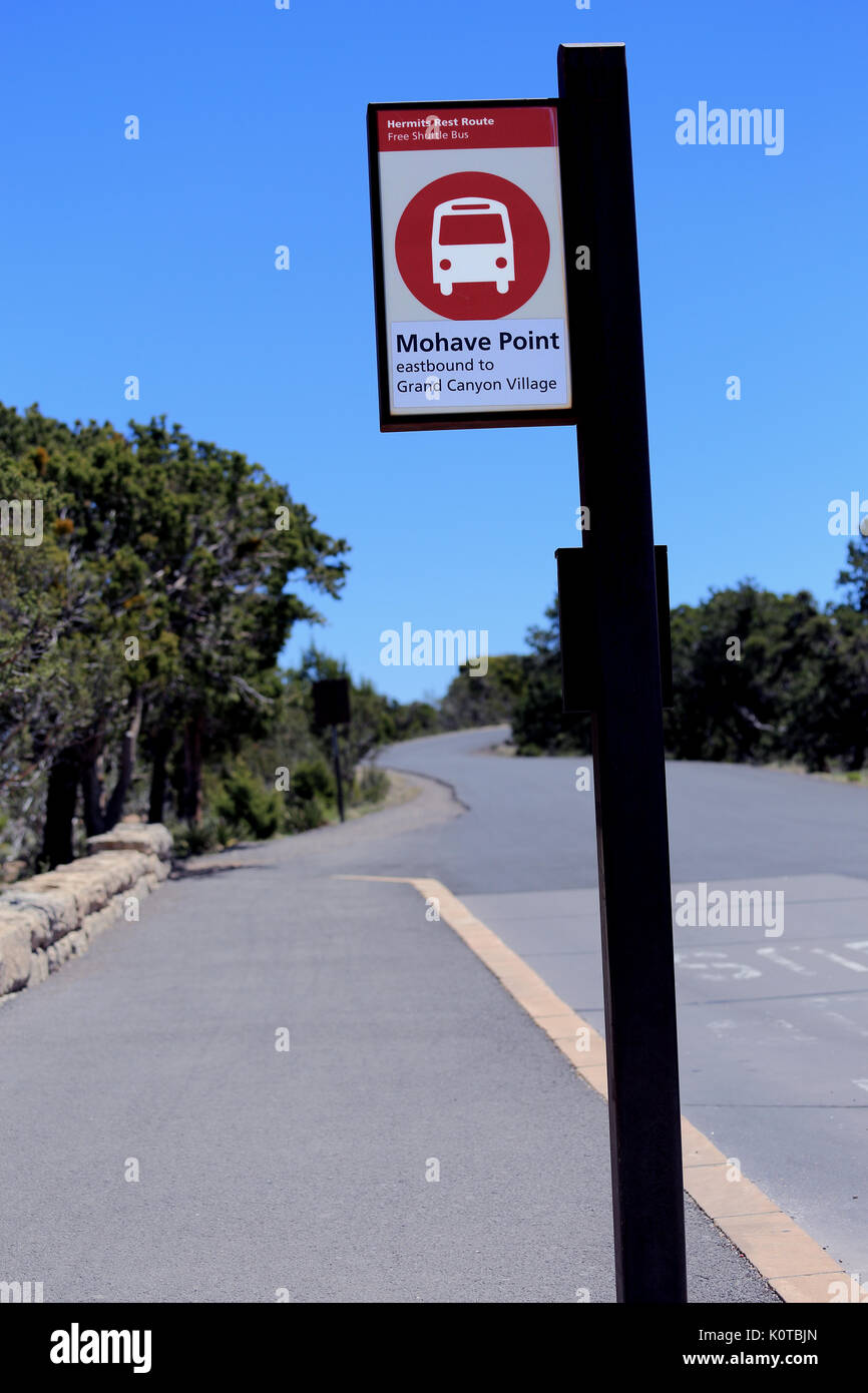 Shuttle bus stop Grand Canyon National Park Arizona USA Stock Photo - Alamy