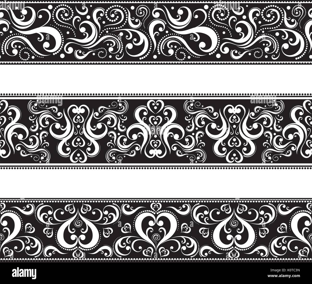 set of borders with scroll ornaments in vector format very easy to edit ...