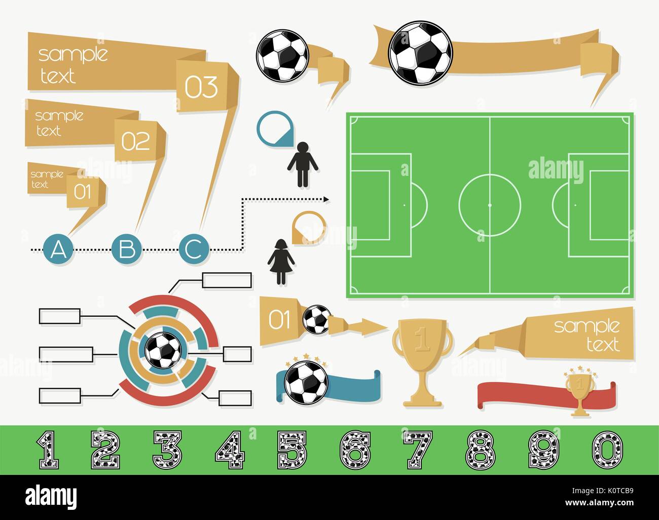 collection of infographics design elements for soccer themes Stock ...