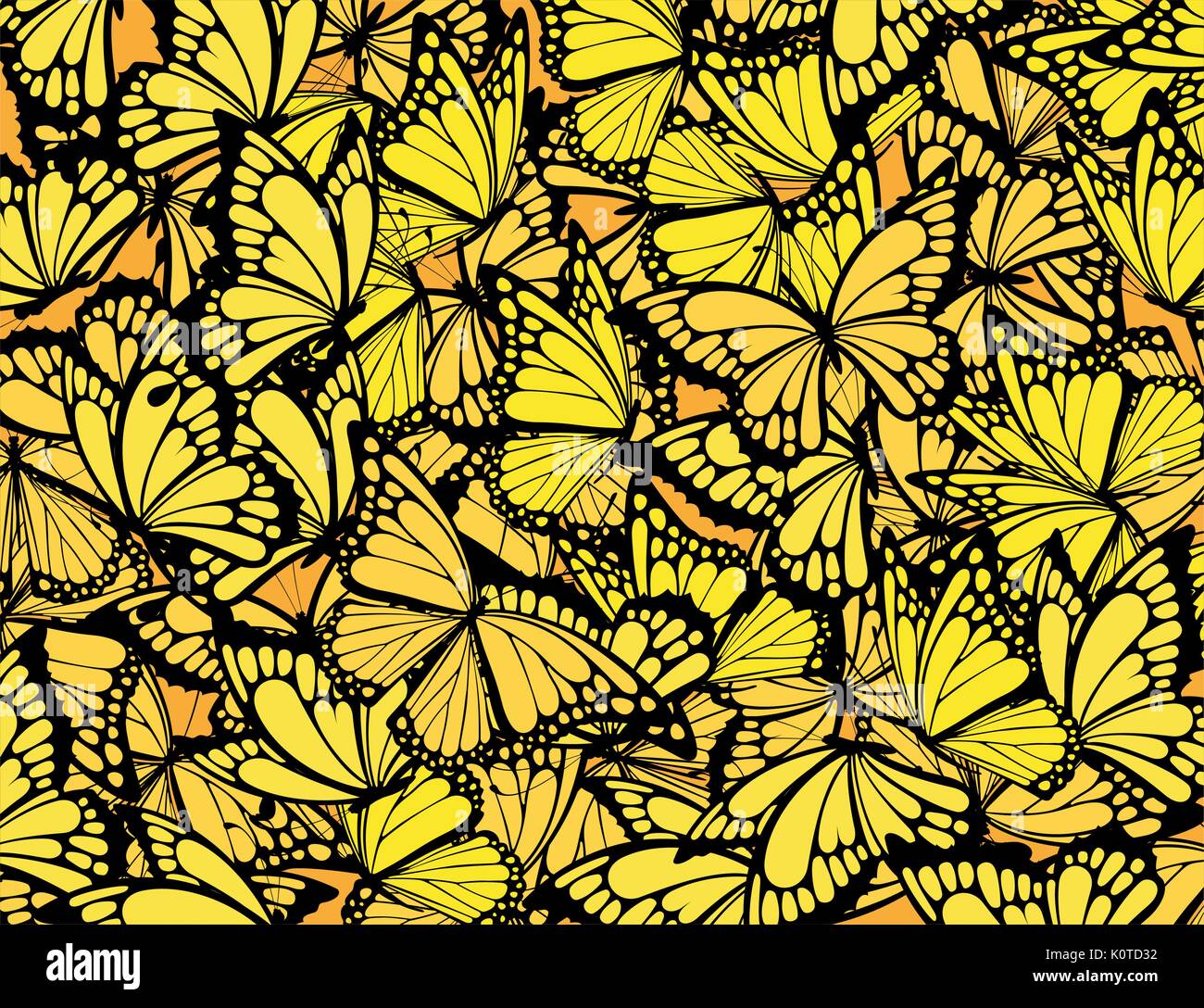 many butterflies background, individual objects in vector format Stock ...