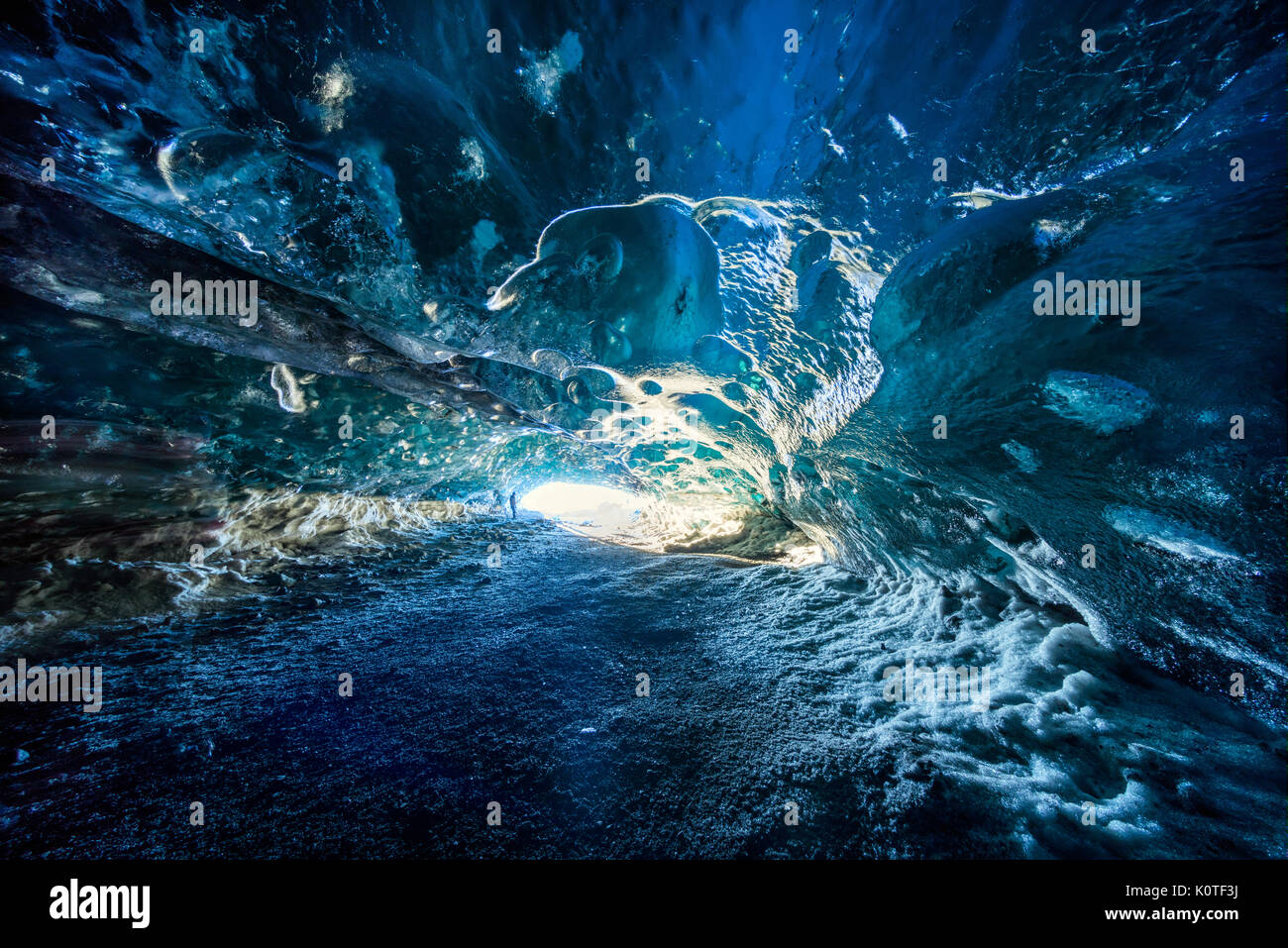 Blue ice cave in Vatnajokull glacier, Iceland Stock Photo - Alamy