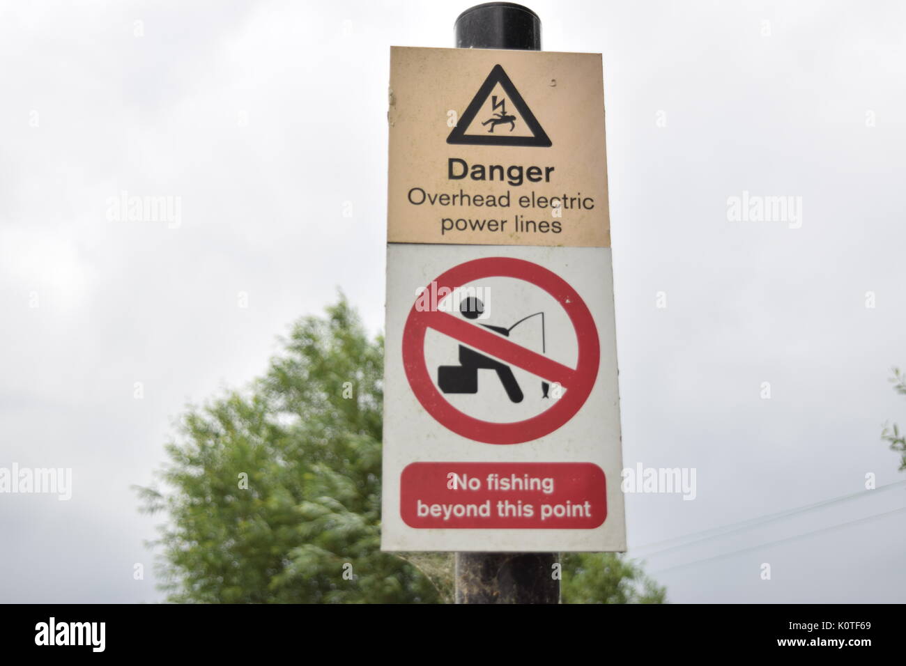 Danger signs on a transformer Stock Photo - Alamy