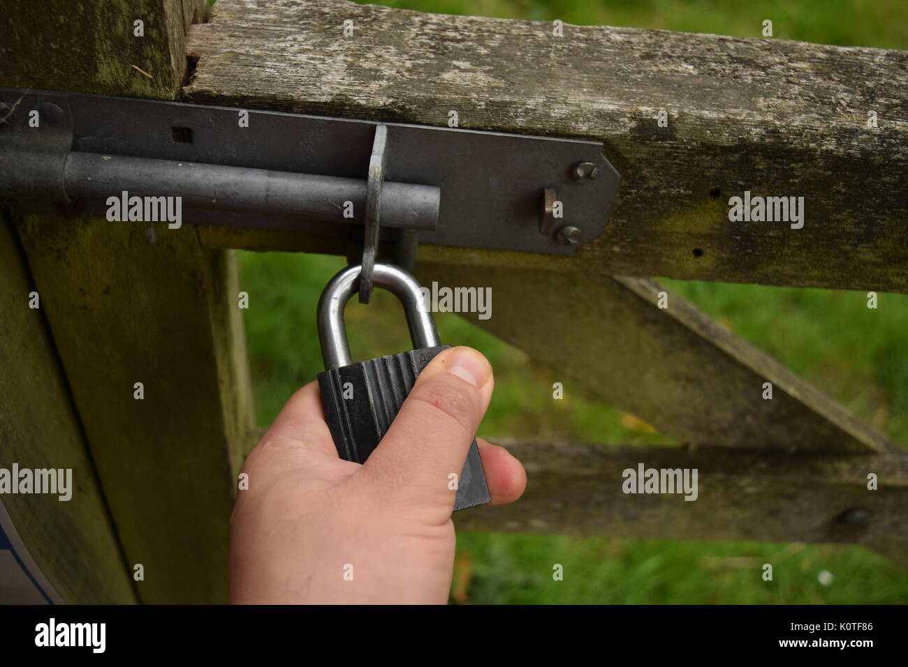 Hand holding a black padlock Stock Photo - Alamy