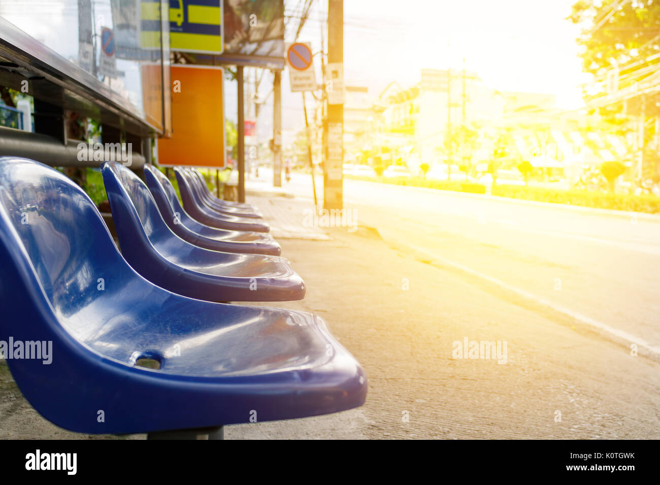 Blue bus seats bench hi-res stock photography and images - Alamy