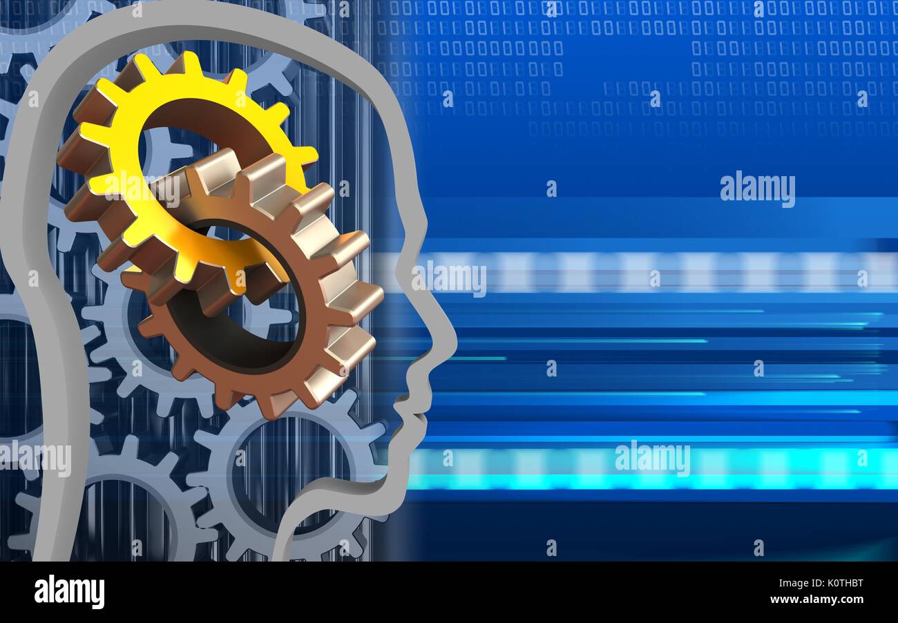 3d illustration of gears over cyber background with gears Stock Photo ...