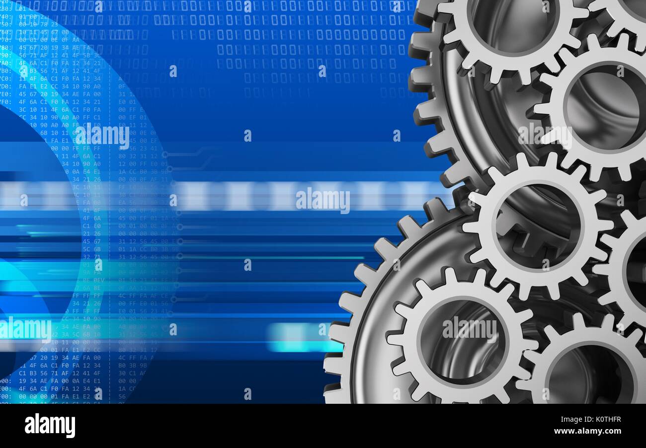 3d illustration of mechanic over cyber background with Stock Photo - Alamy