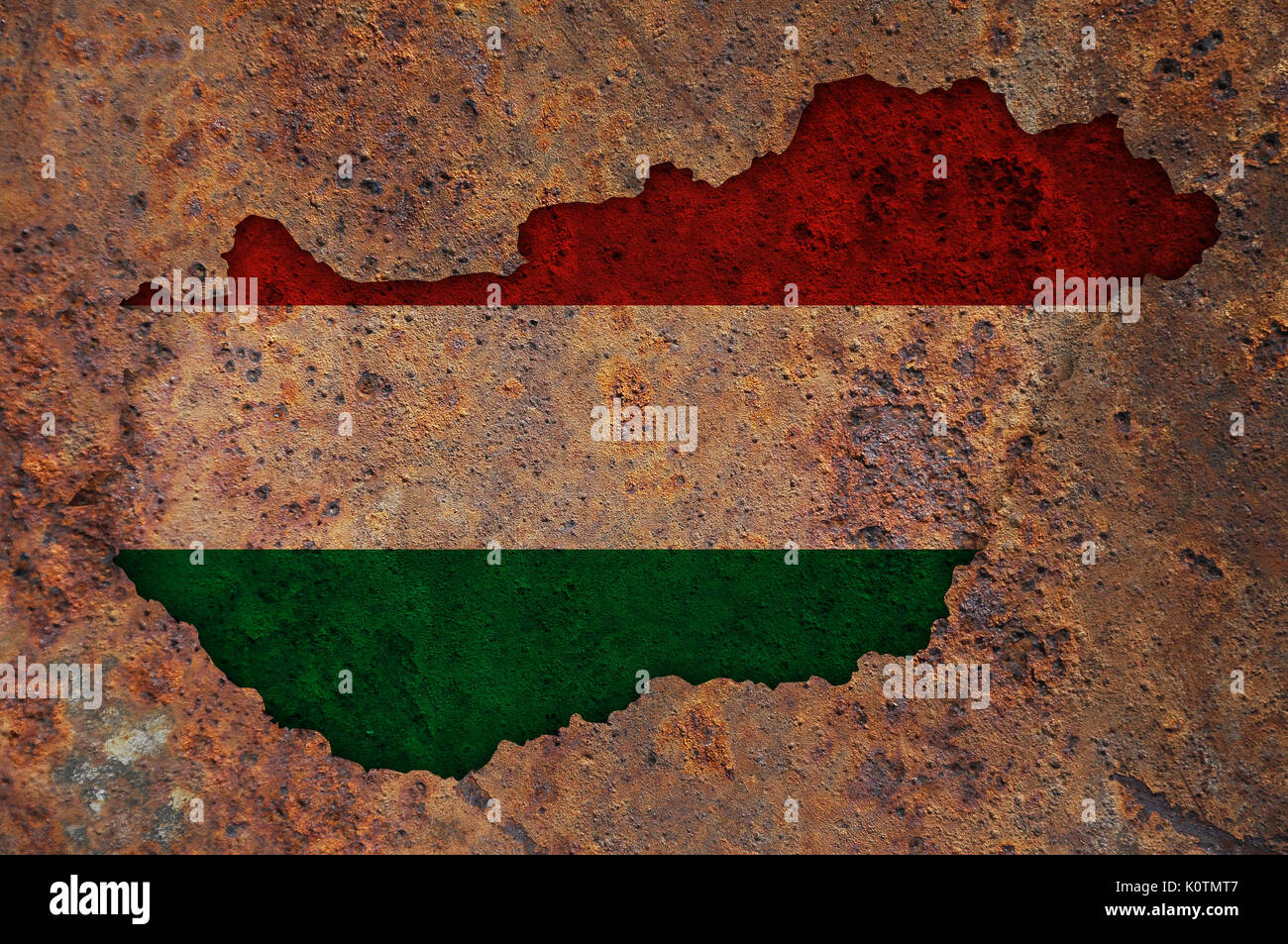 Textured map of Hungary in nice colors Stock Photo - Alamy