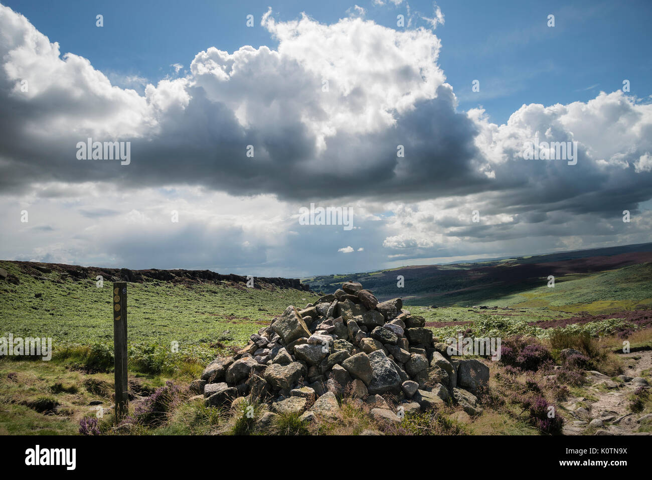 Colorful vibrant landscape image of Burbage Edge and Rocks in Summer in ...
