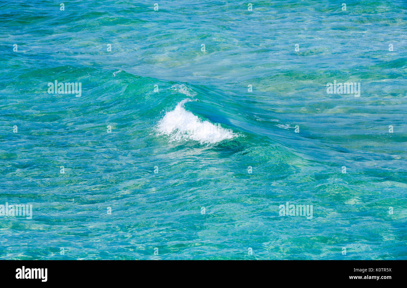 Blue sea flowing water surface with waves and some bottom view ...