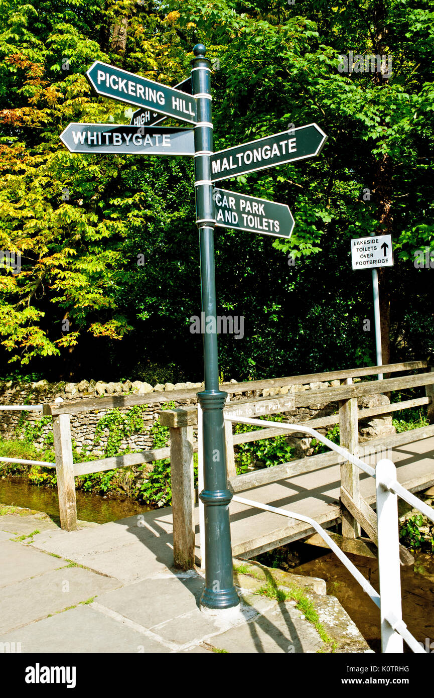 Information sign, Thornton Le Dale, North Yorkshire Stock Photo - Alamy