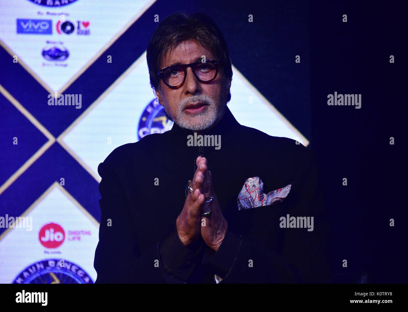 Mumbai, India. 23rd Aug, 2017. Indian film actor Amitabh Bachchan and ...