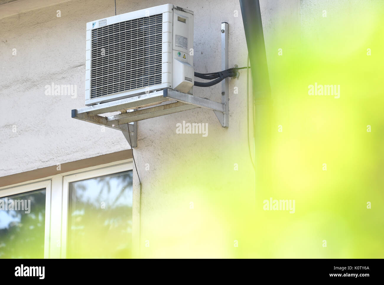 An air conditioning unit on the side of a residential building in Essen ...