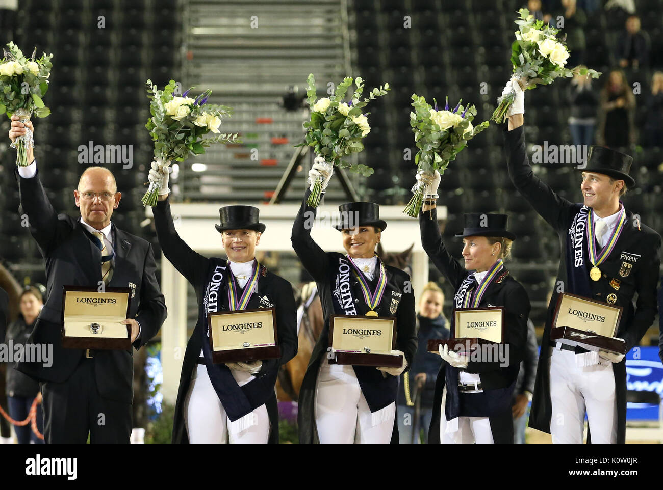 RECROP - Klaus Roeser (left to right), coach of the German dressage ...