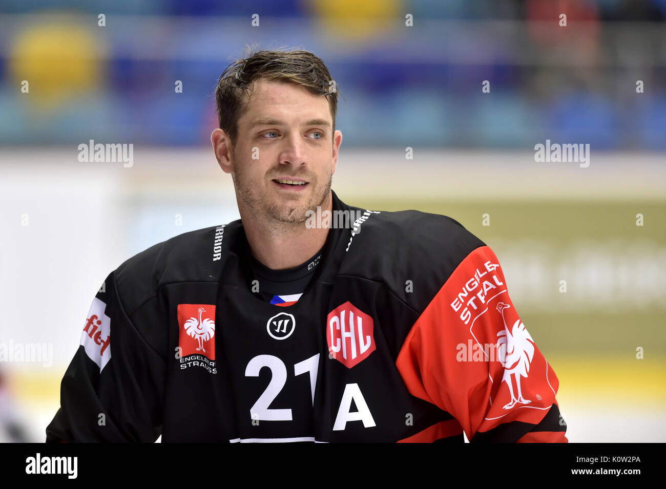 Petr Koukal of Hradec in action during the Ice hockey Champions League ...