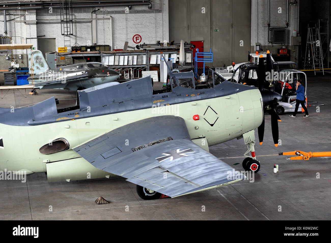 A Fairey Gannet (L-R), Farman 3 and Messerschmidt Me 163 "Komet" are ...