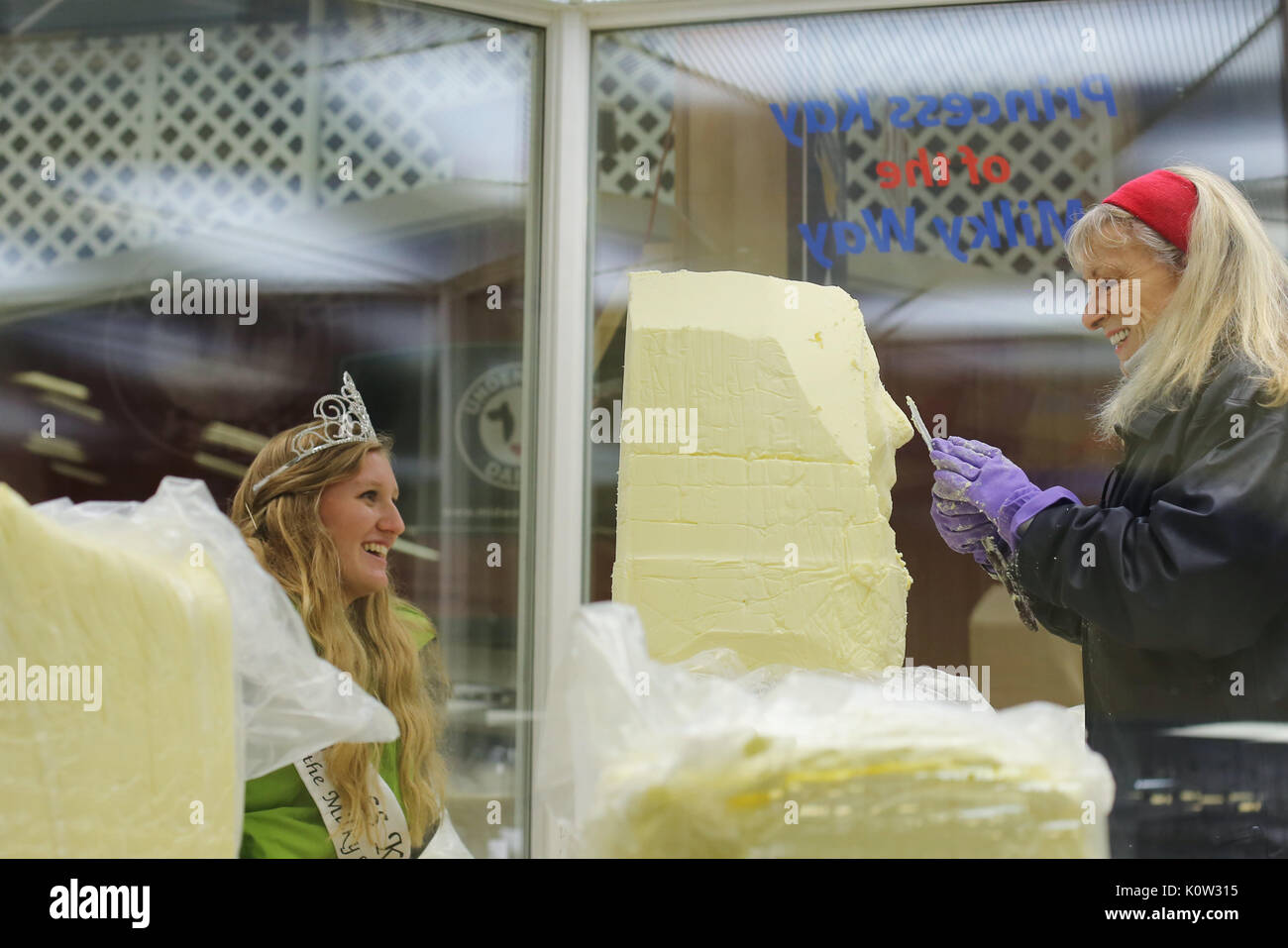 St. Paul, Minnesota, USA. 24th August, 2017. A dairy queen poses for an ...