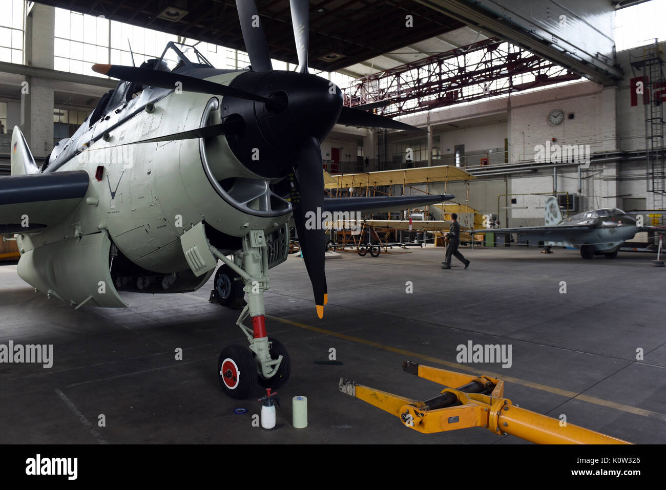 A Fairey Gannet (L-R), a Farman 3 and Messerschmidt Me 163 "Komet" are ...