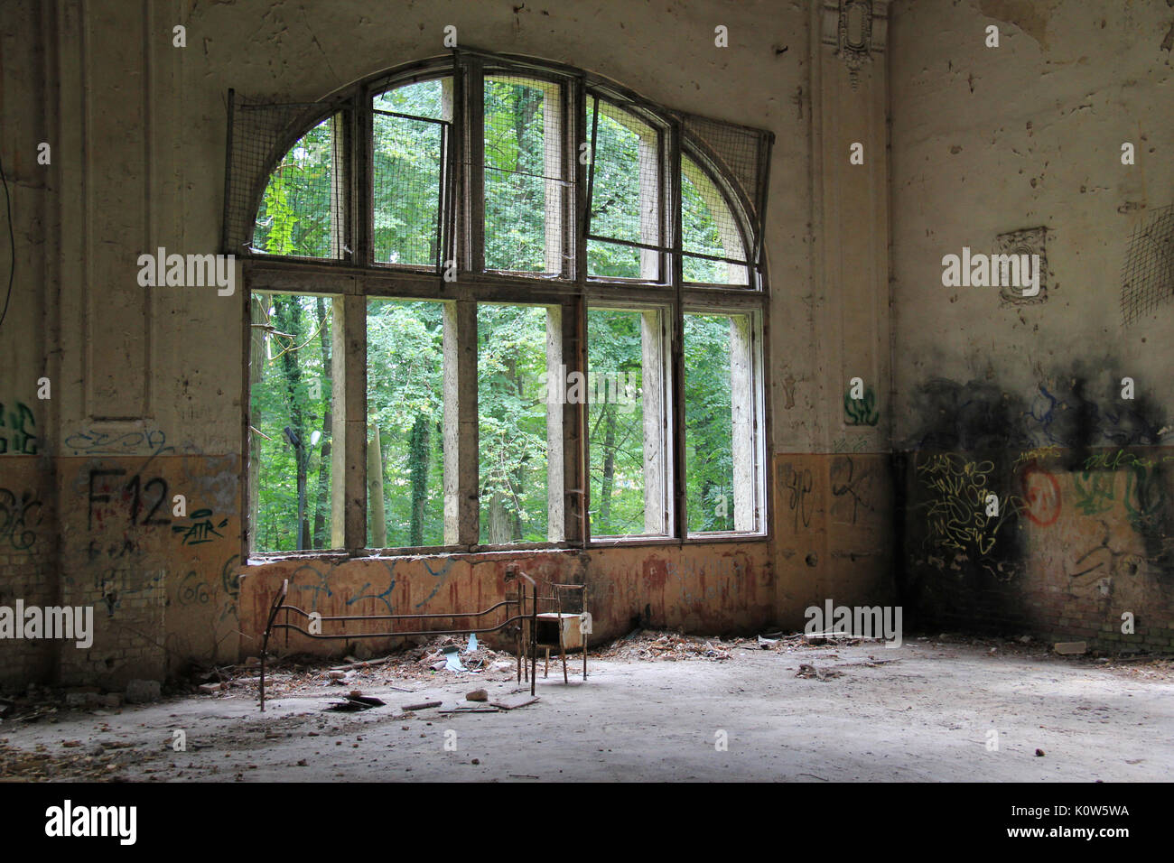 Large hospital complex (sanatorium) in Beelitz, Germany, August 10 ...